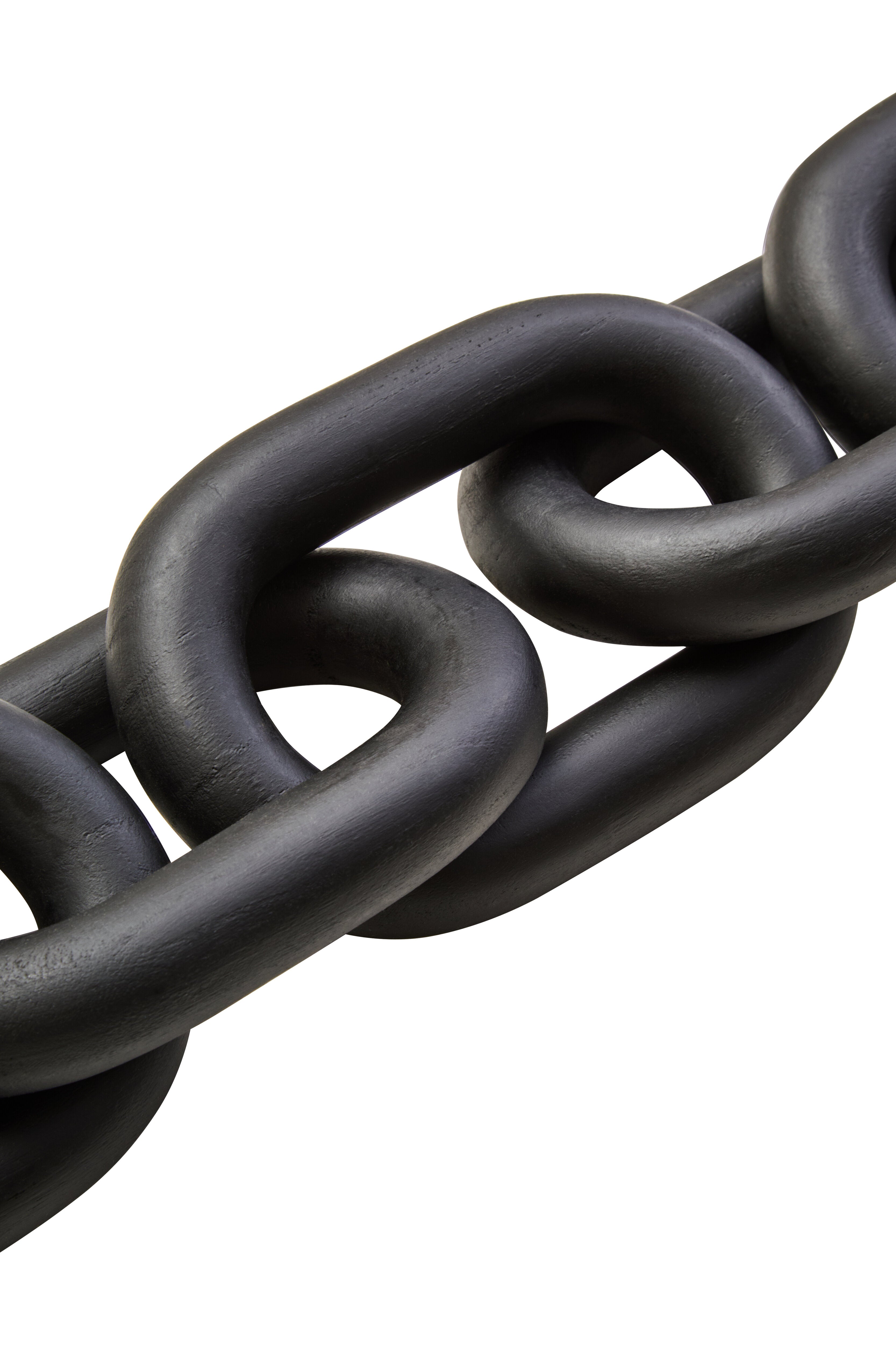 Cato Black Wood Five Link Chain Decor