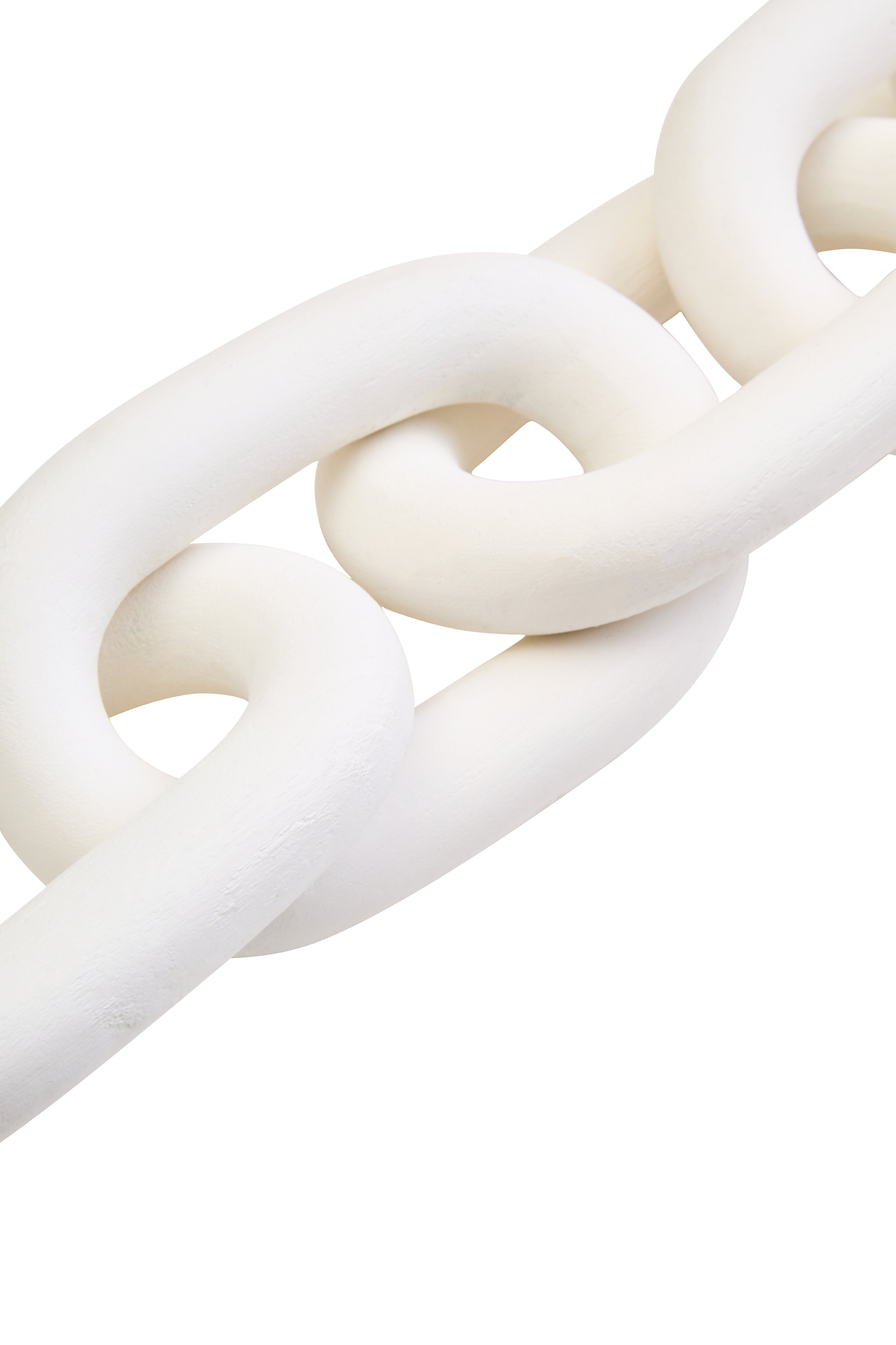 Cato White Wood Five Link Chain Decor