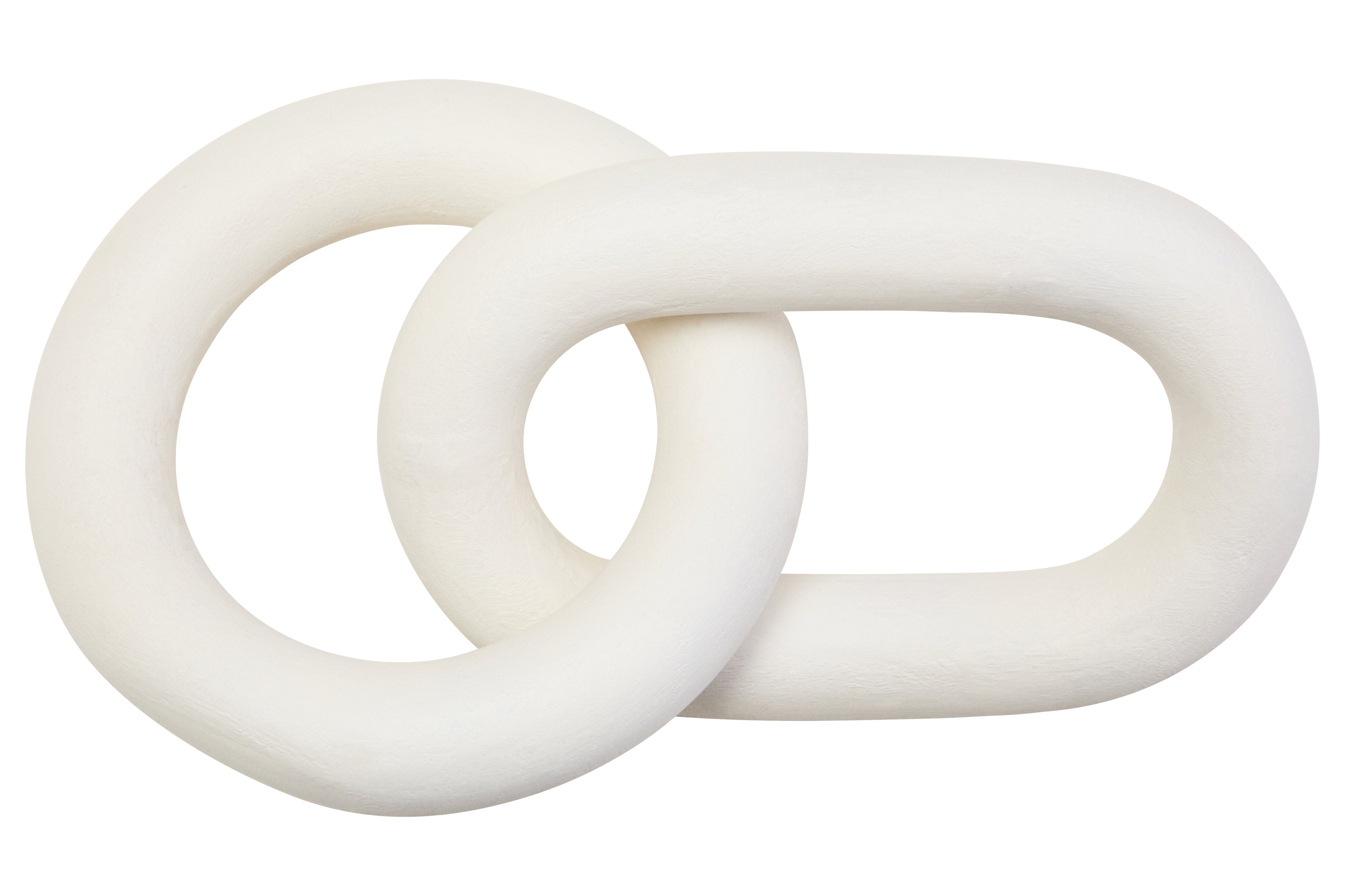 Cato White Wood Two Link Chain Decor